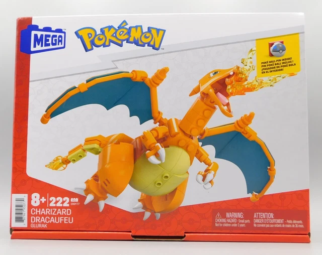 MATTEL MEGA POKEMON CHARIZARD Building Block Set #GWY77 ~ 222 Pieces ...