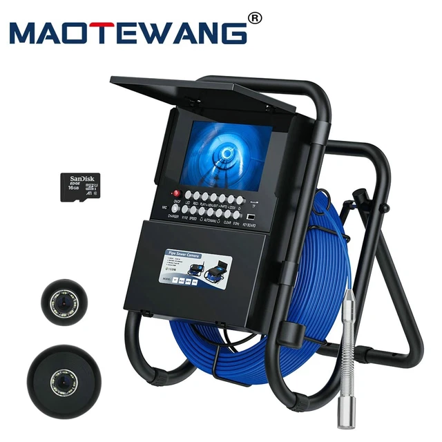 7” PIPE INSPECTION Camera DVR 16GB Counter Sewer Drain Endoscope 20M ...