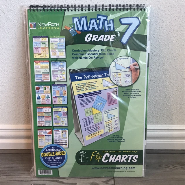 MATH SKILLS CURRICULUM Mastery Flip Chart Set, Grade 7 Double Sided New ...