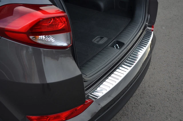FOR HYUNDAI TUCSON (2015-18) - Chrome Rear Bumper Protector Scratch ...