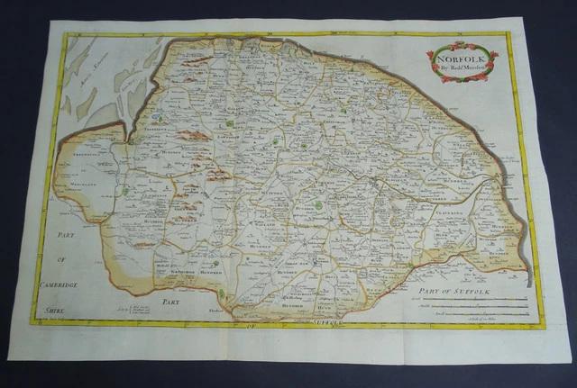 ANTIQUE MAP OF Norfolk by Robert Morden 1753 £110.00 - PicClick UK