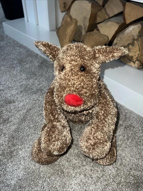 MARKS & SPENCER 10" Reindeer Rudolph Cosies Soft Toy Plush Beanie 5877 ...