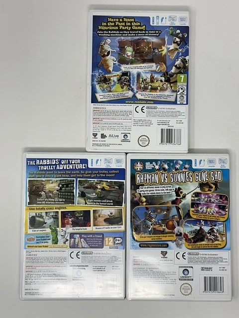 RAYMAN RAVING RABBIDS + Go Home + Travel in Time - Nintendo Wii Game ...