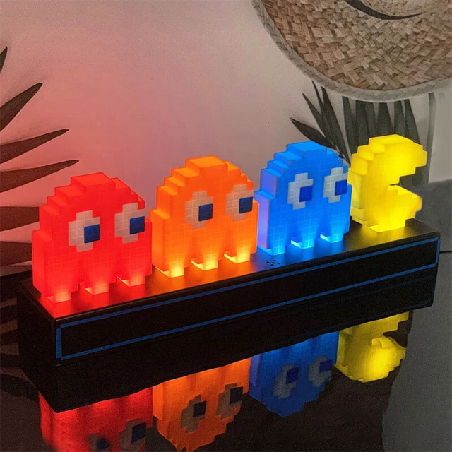 GHOSTS CHASING PAC Man Retro Gaming Night Light Collectible Flash Sound Active £18.23 - PicClick UK