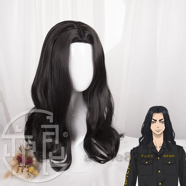 BAJI KEISUKE TOKYO Revengers Anime Cos black curly hair Wigs Synthetic ...