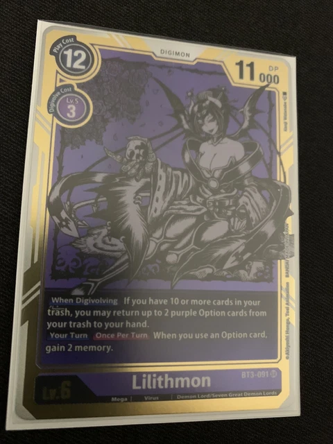 DIGIMON TCG LILITHMON BT3-091 SR Alternate Art English Near Mint EUR 81 ...