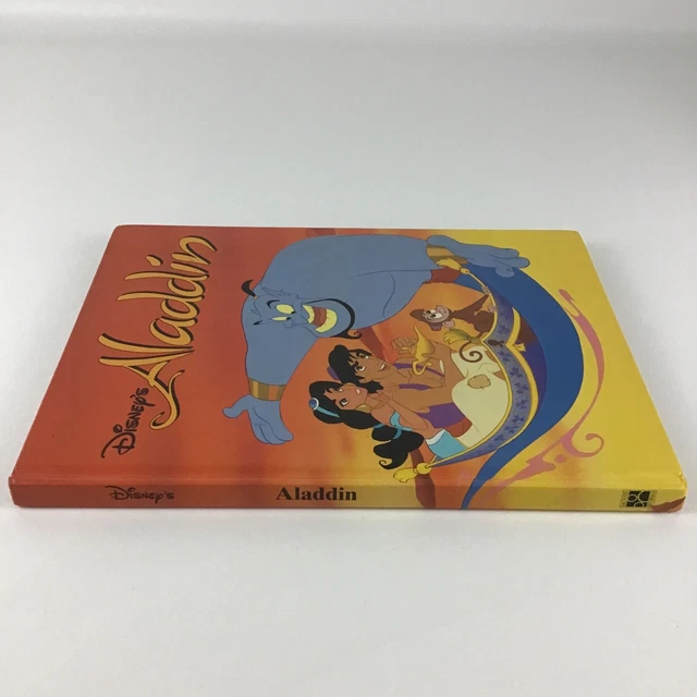DISNEY ALADDIN HARDCOVER Book Collectible Classic Jasmine Genie Vintage ...
