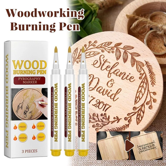 CHEMICAL WOOD BURNING Pen Pyrography Wood Burning Pen Marker DIY Scorch ...