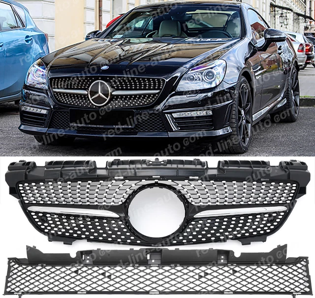 AMG DIAMANT GRILLE 2011-16 Mercedes SLK R172 SLK55 SLC43 Complet Noir ...