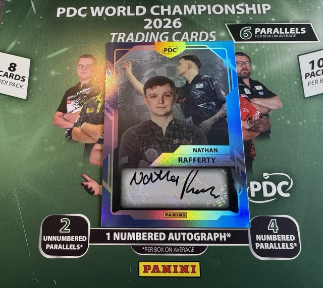 PANINI PDC WORLD Darts Championship 2026 Nathan Rafferty Purple Auto ...