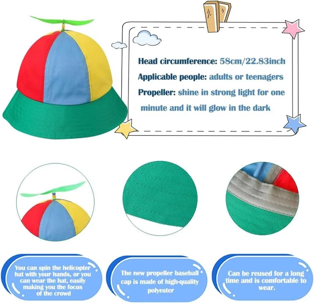 SIEBOLD PROPELLER HAT,HELICOPTER Hat,Propeller Cap,Adults Funny Bucket ...