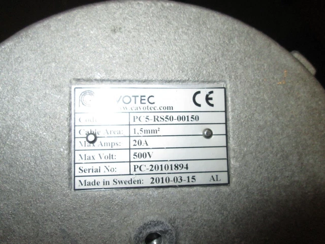 CAVOTEC 43 PIN Receptacle PC5-RS50-00150 20A 500V 1.5mm^2 Cable Area ...