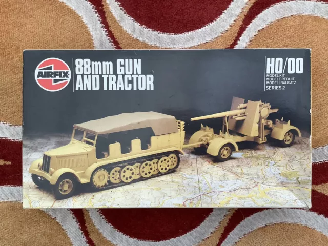 Airfix 02303 Wwii 88mm Flak Gun And Tractor Plastic Model Kit Ho Oo