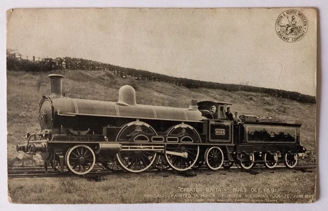 LONDON & NORTH Western Railway "Greater Britain" Steam Train Postcard c ...