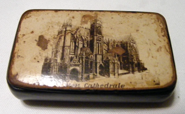 BOITE À PRISER en papier maché decor Metz Cathedrale - carton bouilli L ...