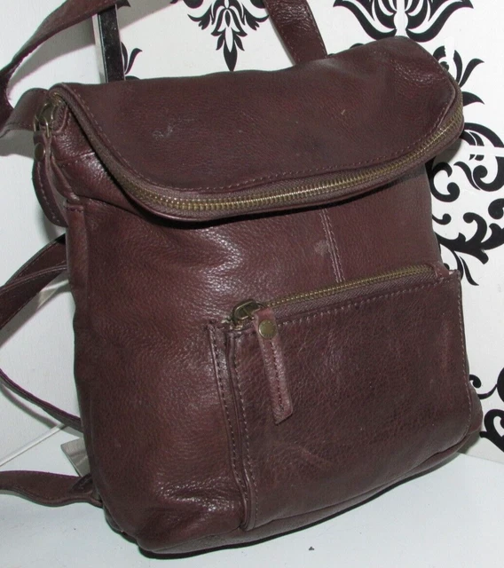 POPULAR FAT FACE Real Leather Backpack Slouch Grab Shoulder Handbag ...