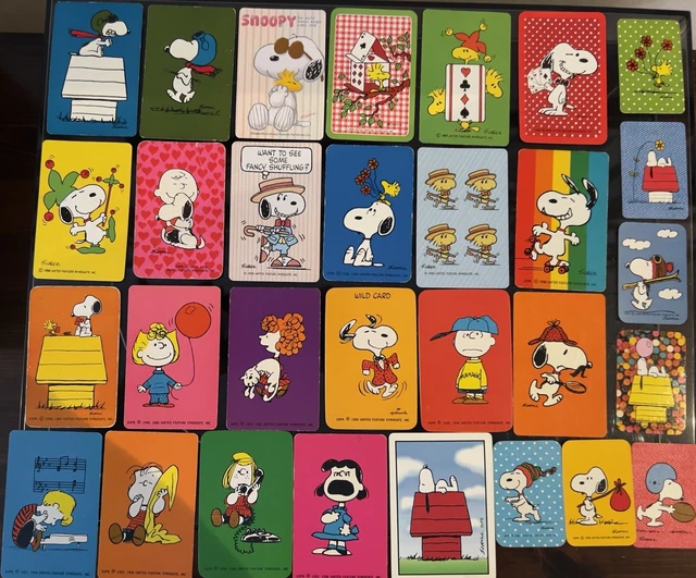 30 RARE VINTAGE Single Swap Playing Cards PEANUTS SNOOPY CHARLIE BROWN ...