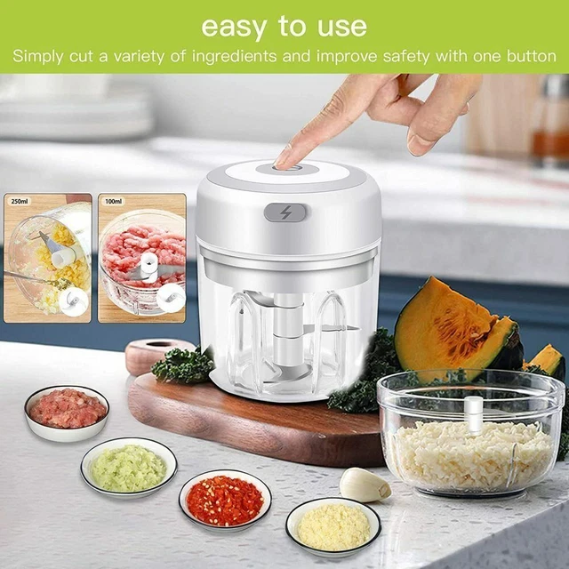 350ML ELECTRIC GARLIC Masher Mini Chopper Vegetable Chili Meat Masher ...