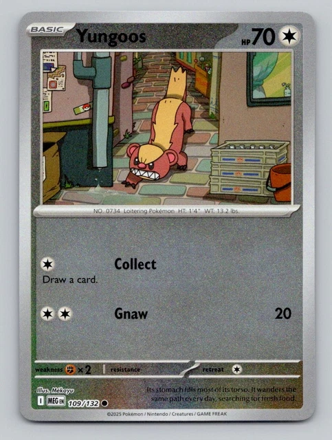 REVERSE HOLO YUNGOOS 109/132 Common ME01: Mega Evolution Pokemon £1.59 ...