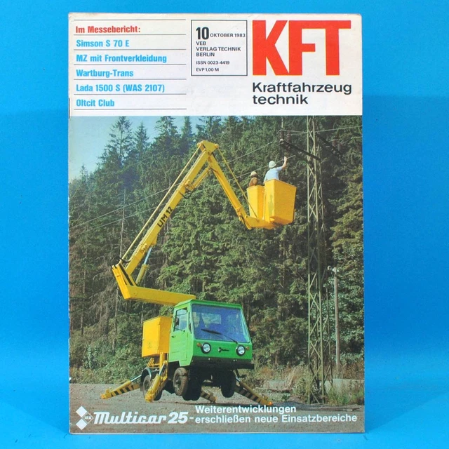 DDR KFT KRAFTFAHRZEUGTECHNIK 10 1983 Multicar Mercedes-Benz 190 Barkas ...