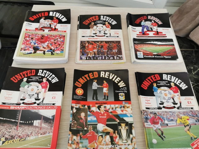 MANCHESTER UNITED FOOTBALL programmes job lot 1982 to 1996 £10.00 ...
