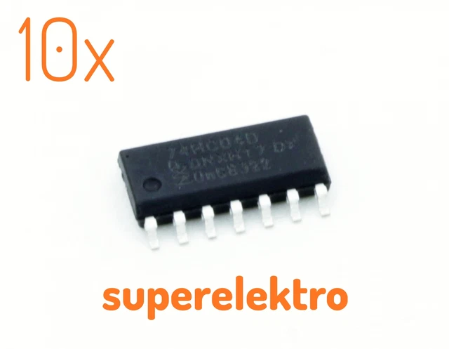 10X HEX-INVERTER-IC 74HC04D SMD 74HC04 SMD-Montage Oberflächenmontage SOP14 SOP EUR 3,87 ...