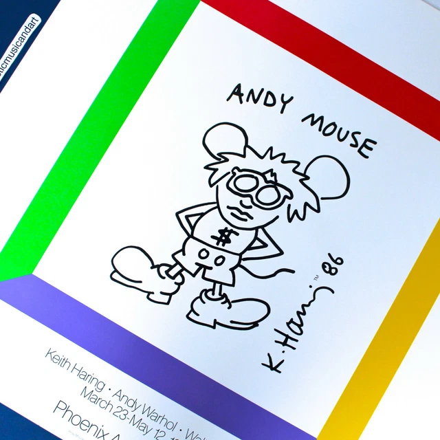 ORIGINAL 1991 KEITH Haring Estate Andy Warhol Mouse Exhibition Poster £ ...
