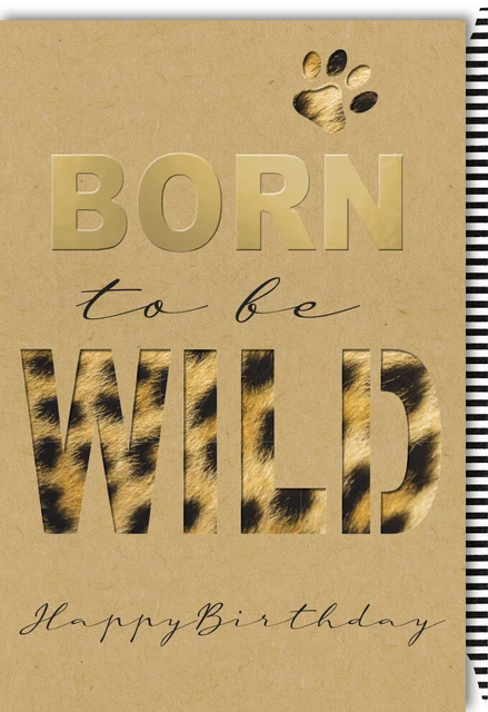 GLÜCKWUNSCHKARTE GEBURTSTAGSKARTE BORN to be wild Happy Birthday EUR 2 ...