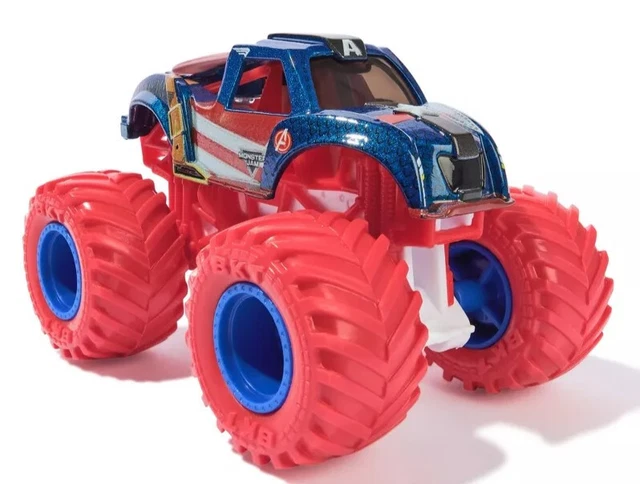 MONSTER JAM CAPTAIN AMERICA Monster Truck Rare Chase 1:64 Neuf Lâche ...