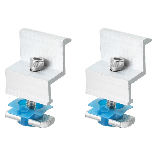 SOLAR PANEL MOUNTING Brackets Adjustable End Clamps Aluminum 40mmx45mm ...
