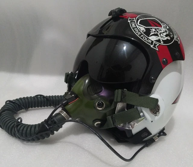 HGU-33 BLACK NIGHT Fighter Pilot Helmet W/Oxygen Mbu-14 (Replica)+Bag £ ...