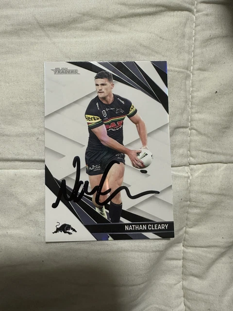 SIGNED NATHAN CLEARY Penrith Panthers 2024 NRL Traders Parallel Card ...