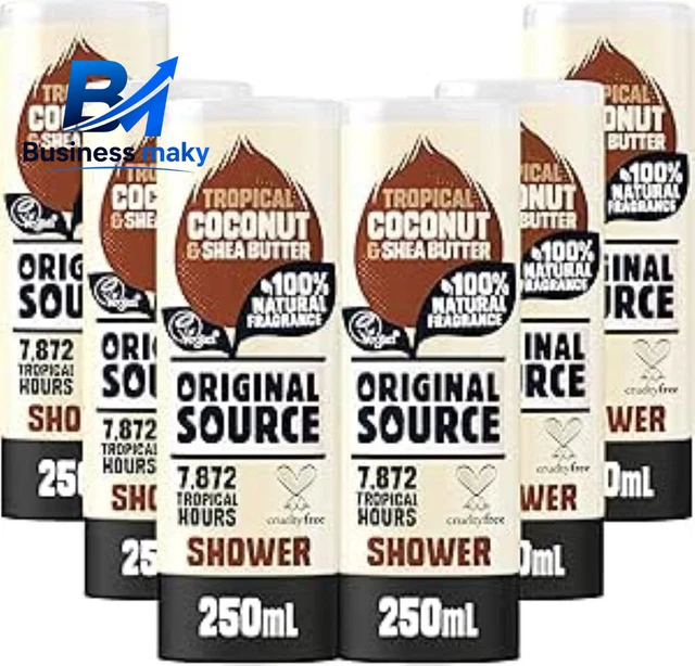 ORIGINAL SOURCE COCONUT & Shea Butter Shower Gel, 250 ml (Pack of 6 ...