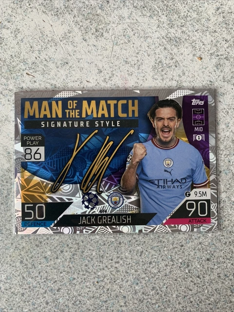 JACK GREALISH MAN Of The Match Signature Style Topps Match Attax 2022/ ...
