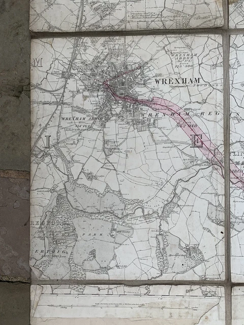 ANTIQUE RAILWAY MAP 19Th Century Wrexham And Ellesmere Cambrian Railway ...