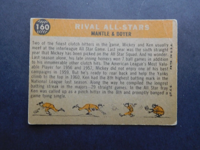 CARTE TOPS MICKEY Mantle & Ken Boyer 1960 « Rival All Stars » #160 EUR ...
