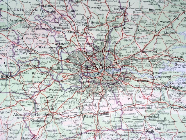 1955 VINTAGE MAP Of Southern England London / Wales / Scale 1:850,000 £ ...