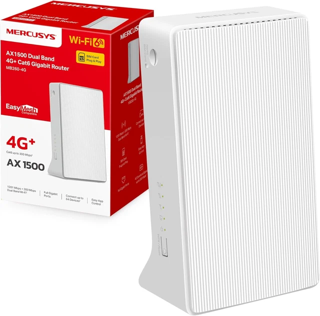 TP-LINK MB260-4G ROUTER Wifi Con Sim, 4G+Cat6 Ax1500Mbps, Porta Gigabit ...