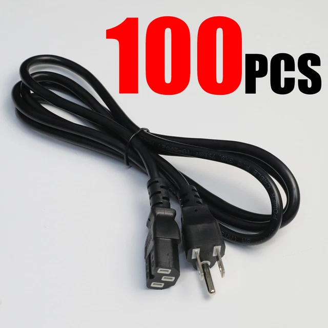 100 LOT AC Power Cord Cable Desktop Monitor Computer 6ft PC Printers ...
