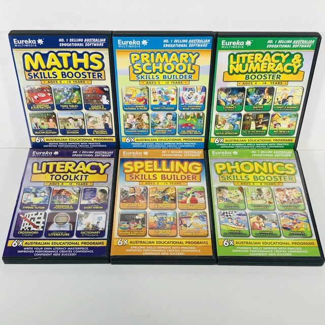 EUREKA MULTIMEDIA PRIMARY School Skills Bundle Lot (6 PC ROM) Math ...