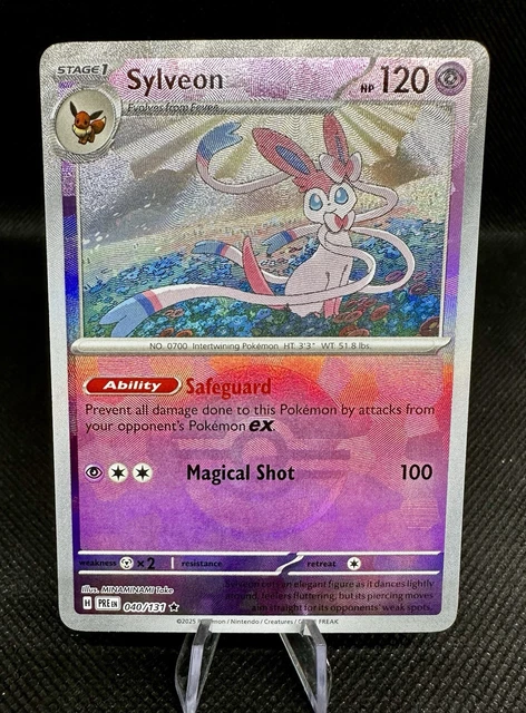 SYLVEON 040/131 REVERSE Holo Pokeball Prismatic Evolutions Pokemon Card ...