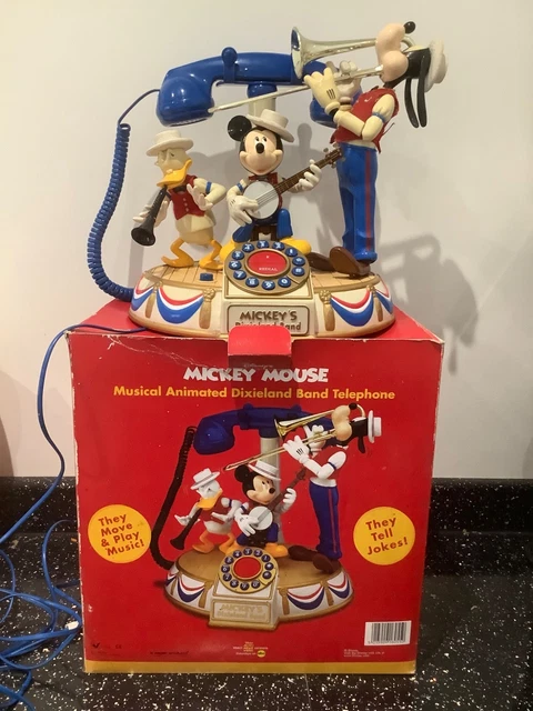 DISNEY MICKEY MOUSE Telemania Animated Talking Telephone 1997 Vintage £ ...