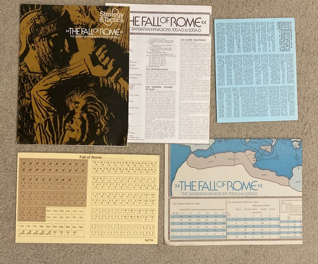 THE FALL OF Rome Barbarian Invasion SPI Strategy & Tactics Aug 1973 ...