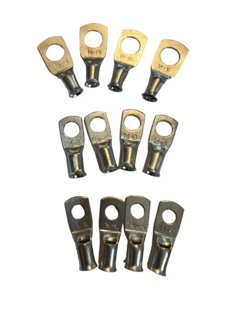 COPPER TUBE TERMINALS 12v Terminal Battery Welding Cable Lug Ring Crimp ...