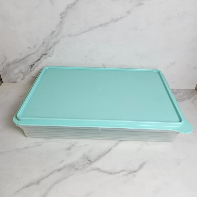 TUPPERWARE COLD CUT Keeper Snack Stor Large 9x13 Teal Blue 5346 $24.99 ...