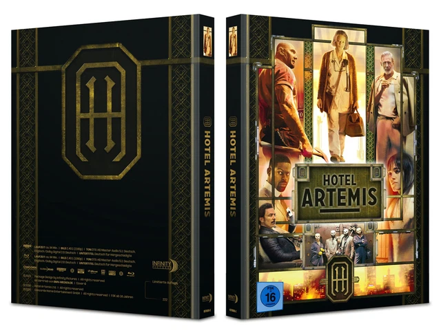 4K MEDIABOOK HOTEL ARTEMIS Cover C JODIE FOSTER Jeff Goldblum 2 BLU-RAY ...