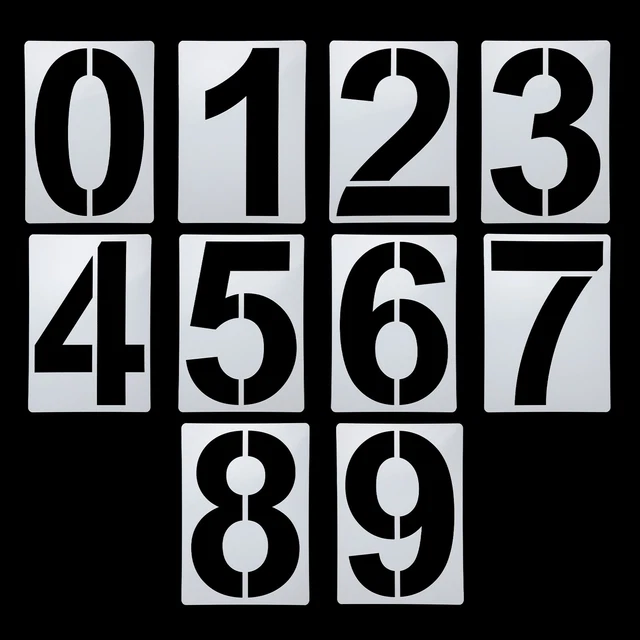 12 INCH NUMBER Stencils 0-9 Plastic Number Stencils Digital Templates ...