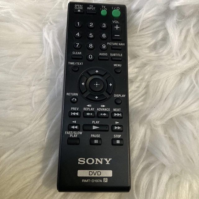 SONY ORIGINAL DVD Player Remote Control DVP-SR510H Genuine RMT-D197A ...