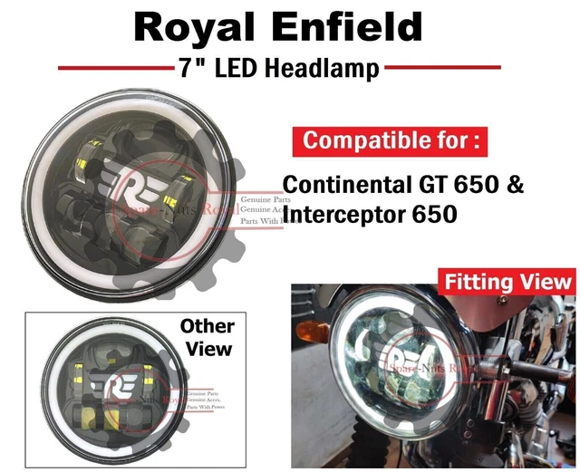 ROYAL ENFIELD 7'' LED Headlight with Outer Rim For INT 650 ...