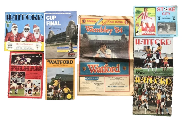 WATFORD FOOTBALL CLUB-COLLECTION 1970/1980's programmes/ newspaper ...